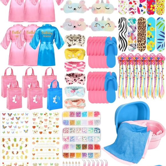 Costumes | 6 Set Spa Party Supplies For Girls Kids 6 Satin Robes Spa ...